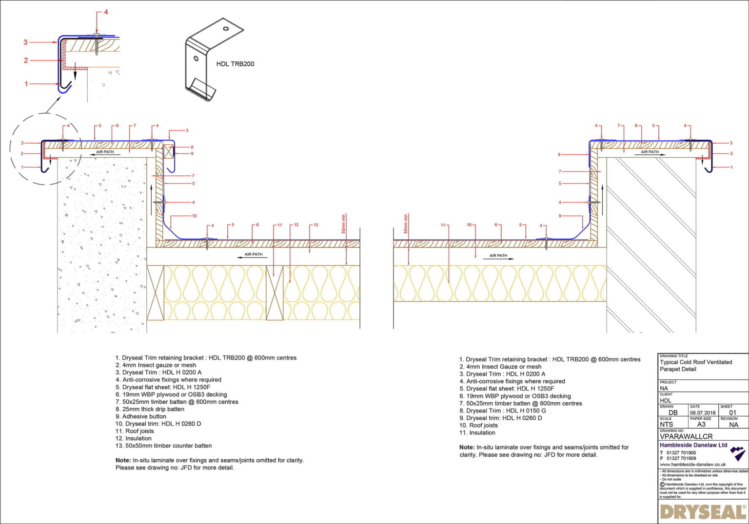 Ventilated Parapet Detail Cold Roof – Hambleside Danelaw