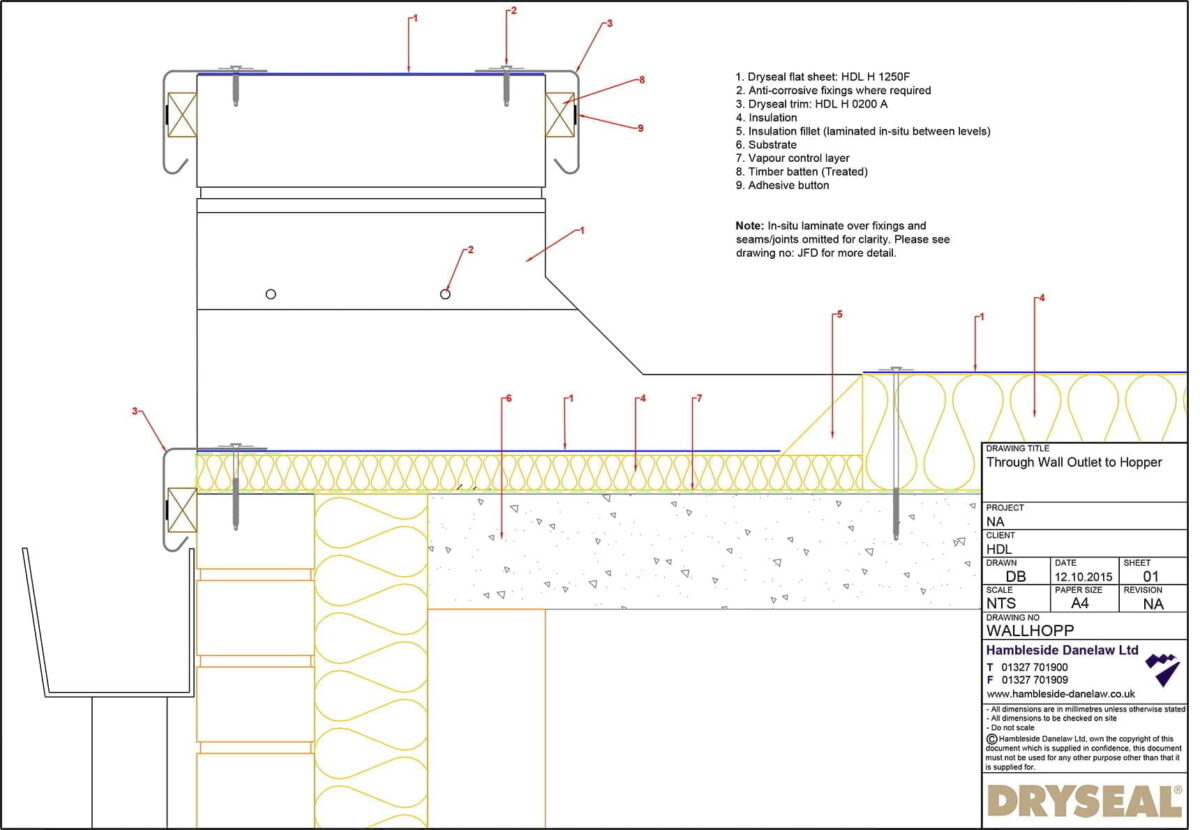 Through Wall Outlet to Hopper Detail – Hambleside Danelaw