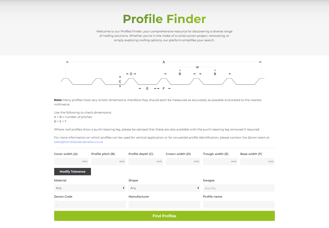 Profile Finder - Hambleside Danelaw